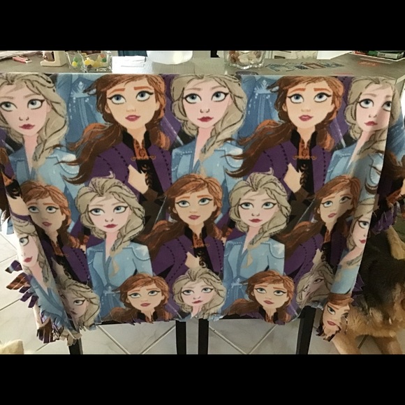 Hand Crafted | Bedding | Frozen Elsa Anna Fringed Throw | Poshmark
